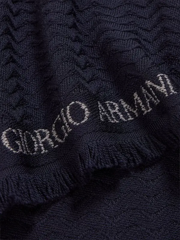 Giorgio Armani Chevron Virgin-wool Knit Scarf