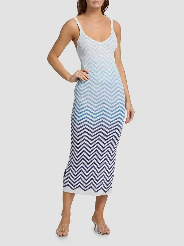 MILLY Mica Gradient Zigzag Cover-up Dress