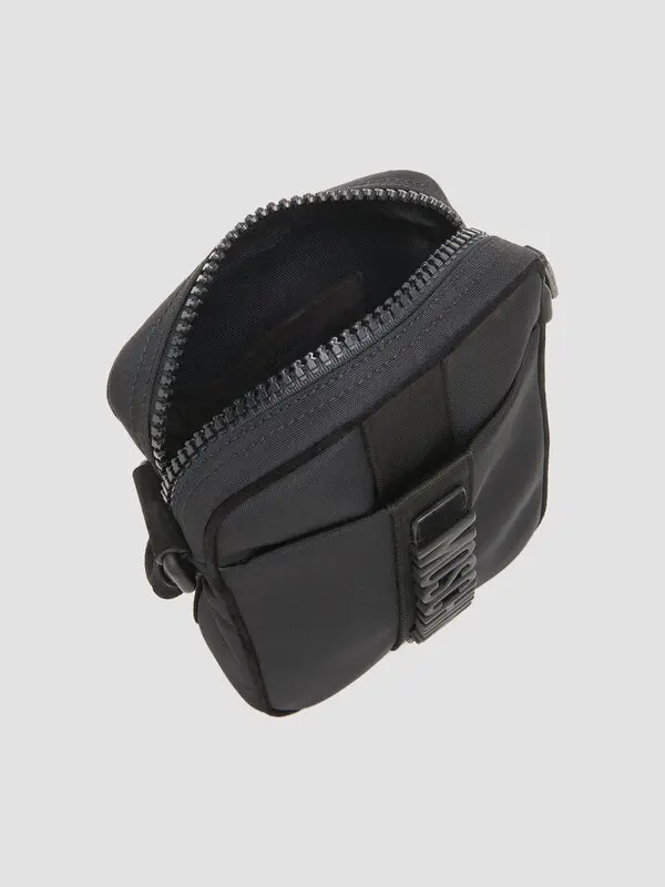Moschino Logo Hardware Crossbody Bag - Black