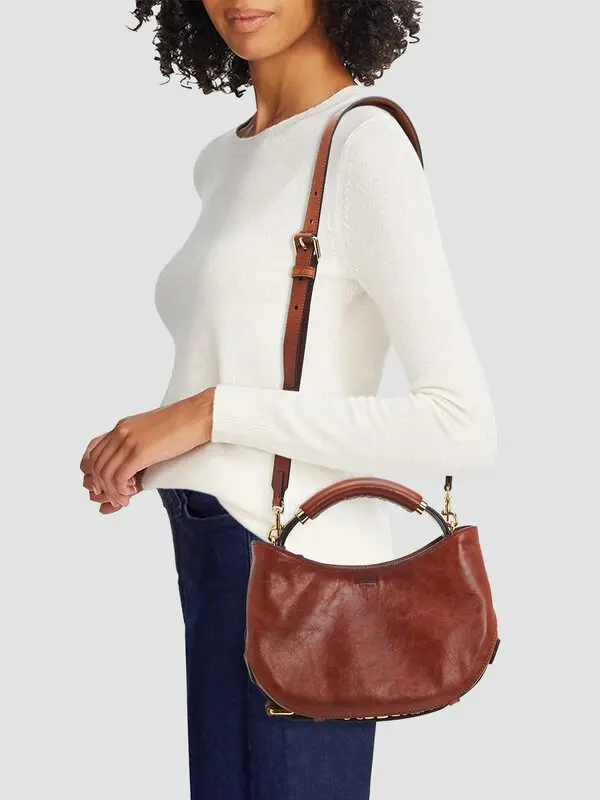 Moschino Logo Leather Top Handle Bag