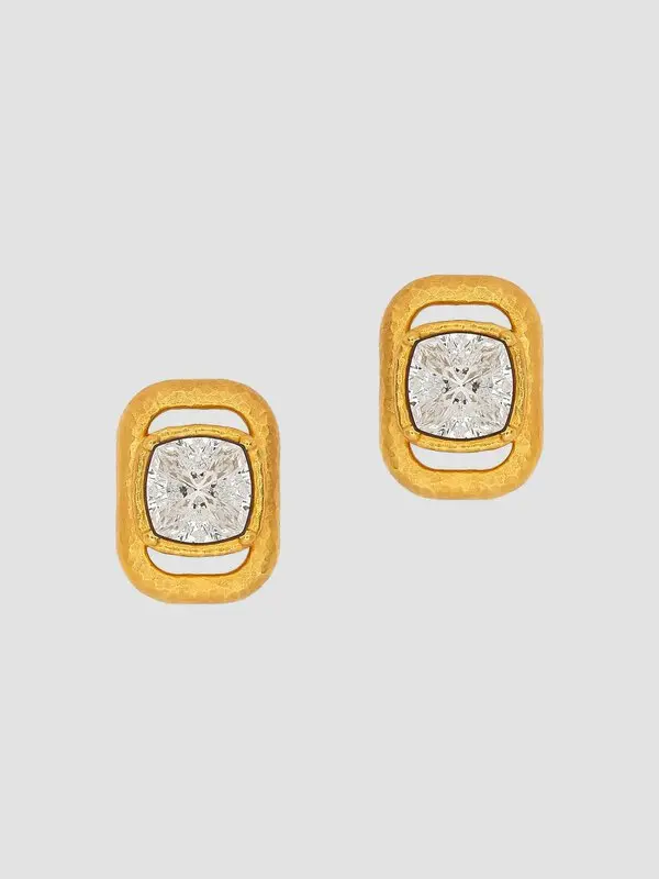 Oscar De La Renta 24k-gold-plated Brass & Glass Stud Earrings - Crystal