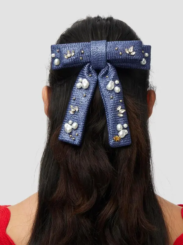 Lele Sadoughi Antoinette Oasis Embellished Bow Barrette