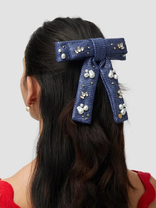 Lele Sadoughi Antoinette Oasis Embellished Bow Barrette