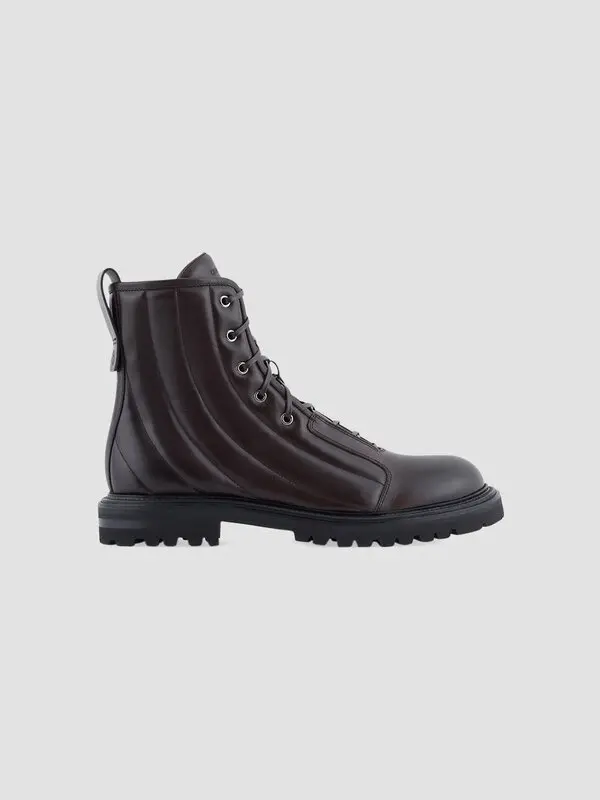 Giorgio Armani Quilted Leather Combat Boots