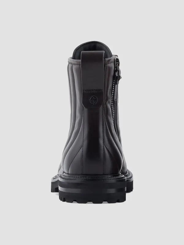 Giorgio Armani Quilted Leather Combat Boots