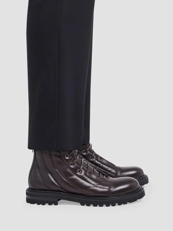 Giorgio Armani Quilted Leather Combat Boots