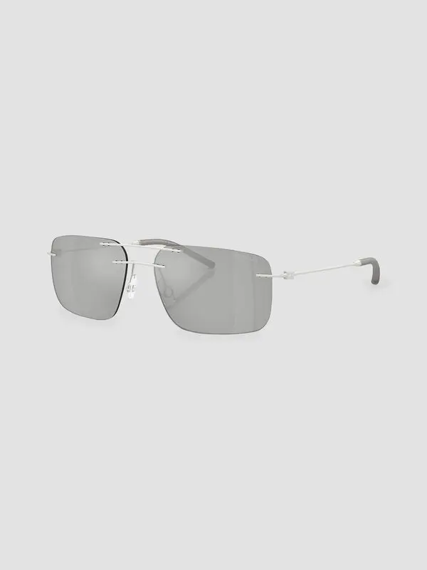Moncler Orbit 56mm Rectangular Sunglasses - Silver