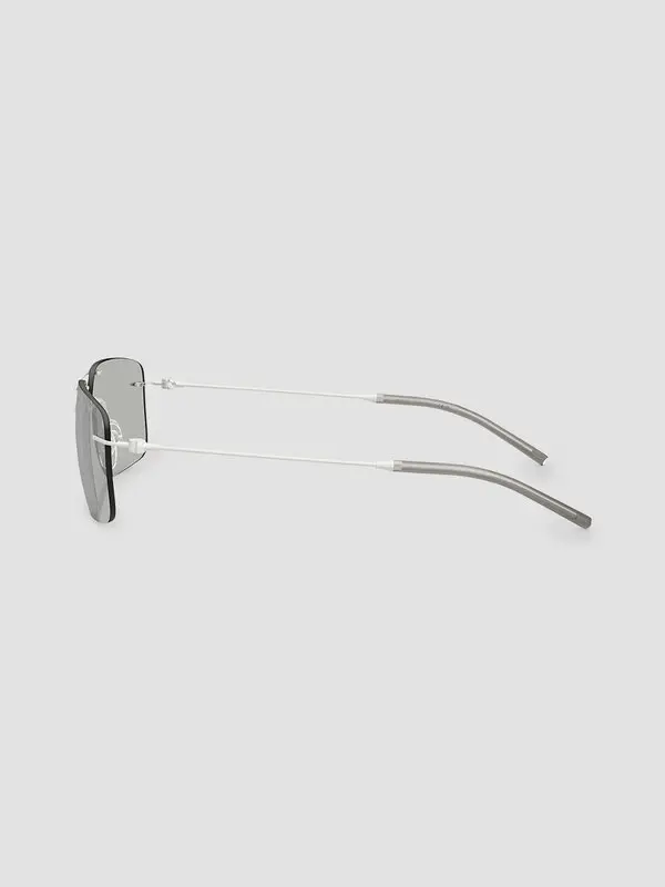 Moncler Orbit 56mm Rectangular Sunglasses - Silver