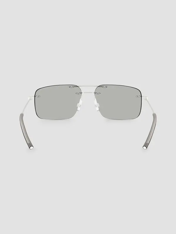 Moncler Orbit 56mm Rectangular Sunglasses - Silver