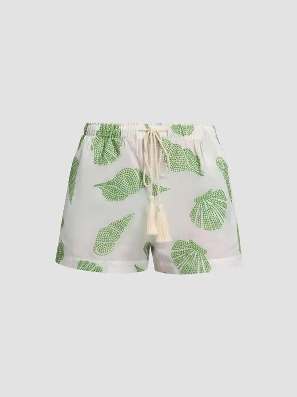 MILLY Corrie Embroidered Cotton Cover-up Shorts - Multi