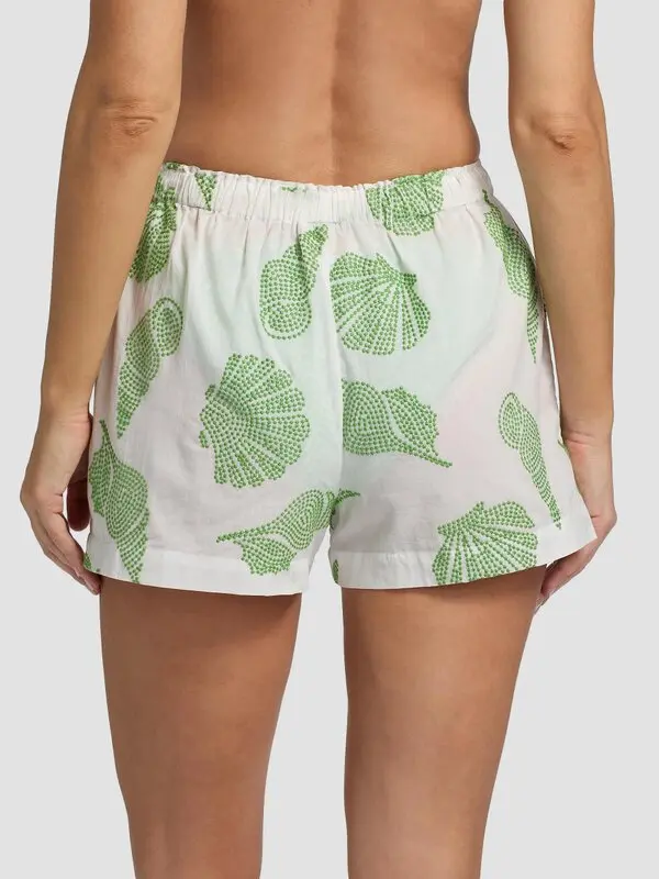 MILLY Corrie Embroidered Cotton Cover-up Shorts - Multi