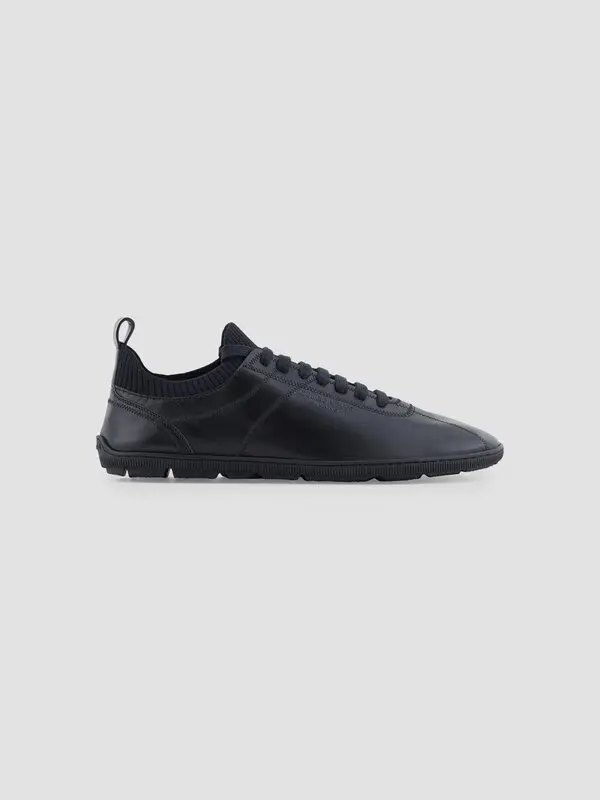 Giorgio Armani Leather Knit-lining Low-top Sneakers