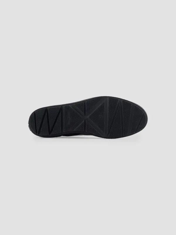 Giorgio Armani Leather Knit-lining Low-top Sneakers