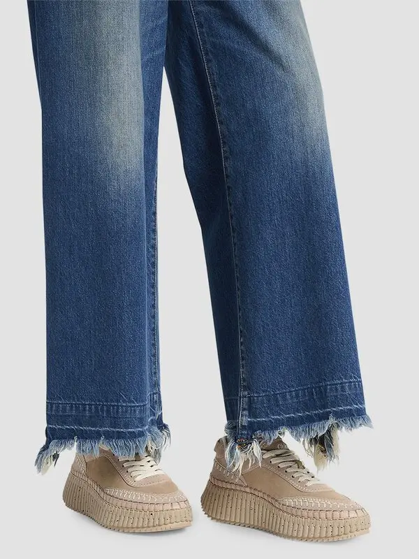 Chloé Nama 55mm Suede-leather Platform Sneakers
