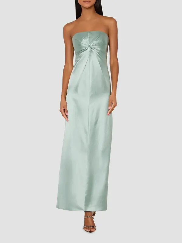 MILLY Michell Satin Strapless Maxi Dress