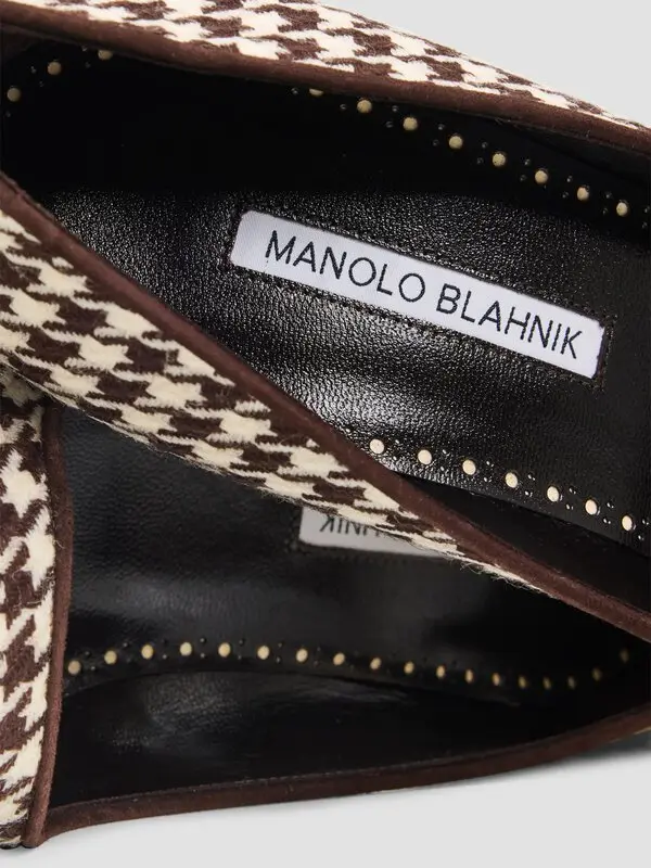 Manolo Blahnik Bb Pick Tora 90mm Houndstooth Wool Pumps