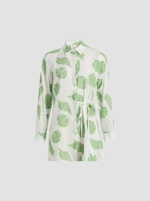 MILLY Cleo Embroidered Cotton Cover-up Minidress