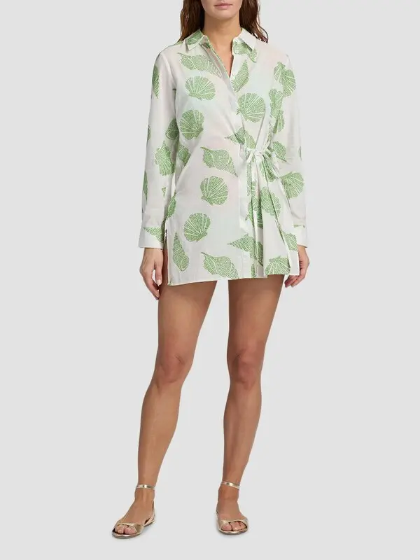 MILLY Cleo Embroidered Cotton Cover-up Minidress