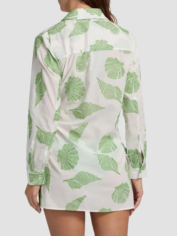 MILLY Cleo Embroidered Cotton Cover-up Minidress