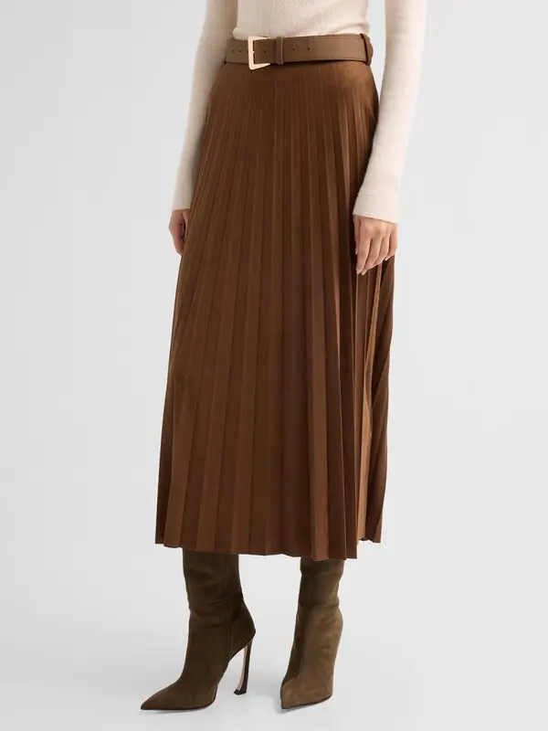 MILLY Nayla Pleated Midi Skirt