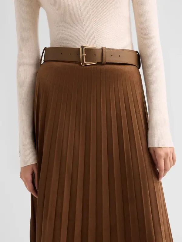 MILLY Nayla Pleated Midi Skirt