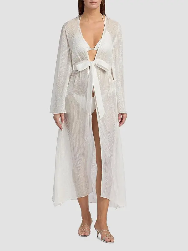 MILLY Vince Pinstriped Cover-up Robe