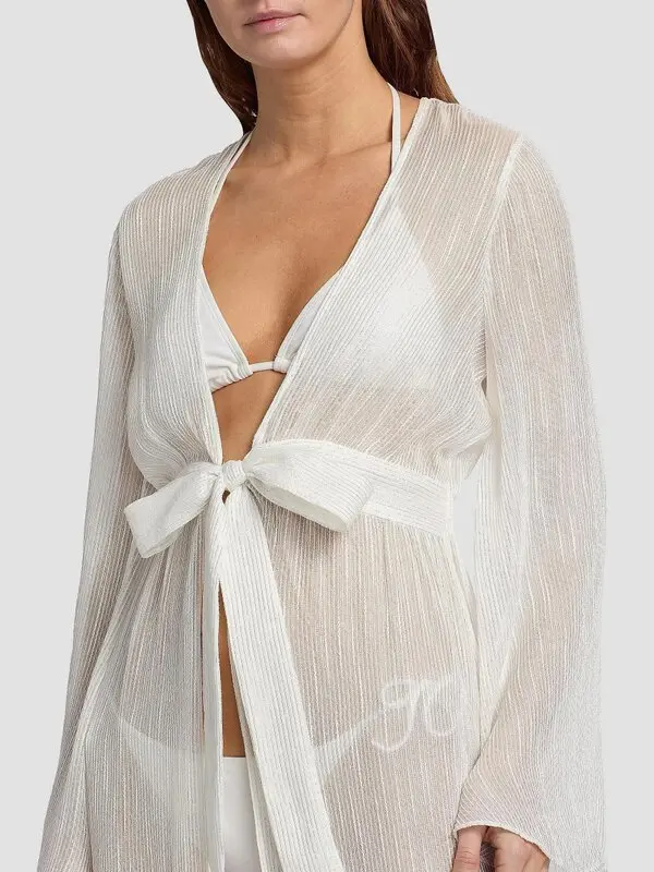MILLY Vince Pinstriped Cover-up Robe