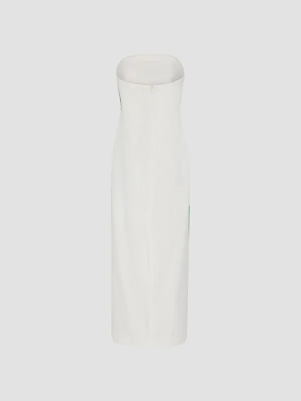 MILLY Clara Palm Embellished Strapless Maxi Dress