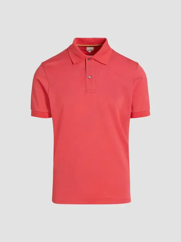 Paul Smith Straight Placket Cotton Polo Shirt - Bubblegum Raspberry