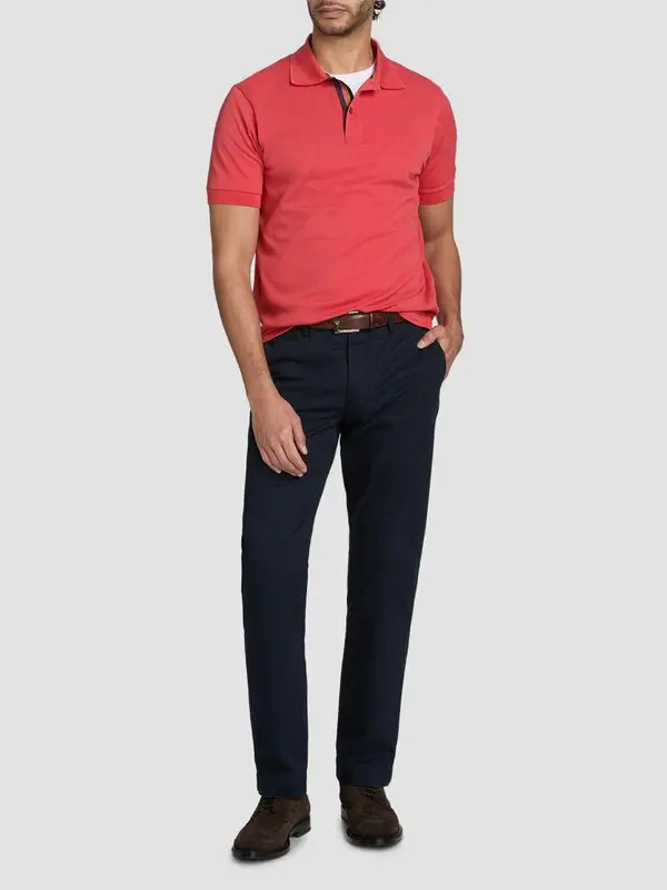 Paul Smith Straight Placket Cotton Polo Shirt - Bubblegum Raspberry