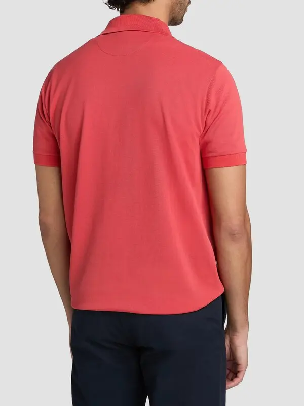 Paul Smith Straight Placket Cotton Polo Shirt - Bubblegum Raspberry