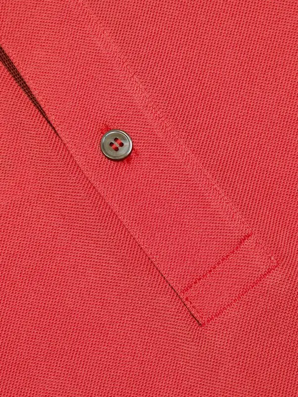 Paul Smith Straight Placket Cotton Polo Shirt - Bubblegum Raspberry