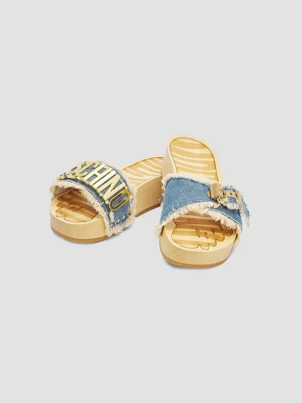 Moschino Logo Slide Sandals