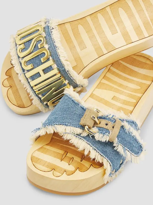 Moschino Logo Slide Sandals