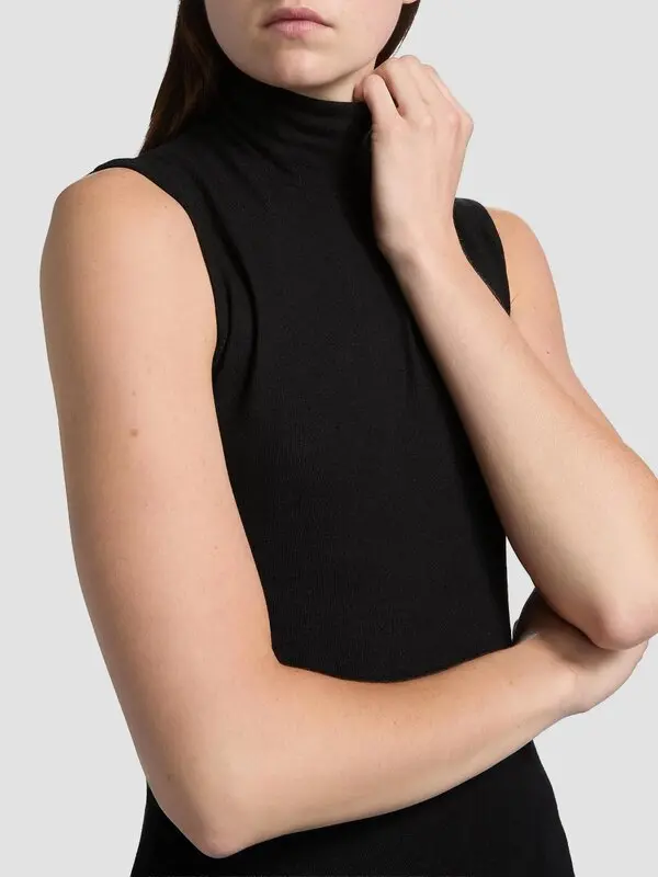 LESET Lauren Sleeveless Turtleneck Top