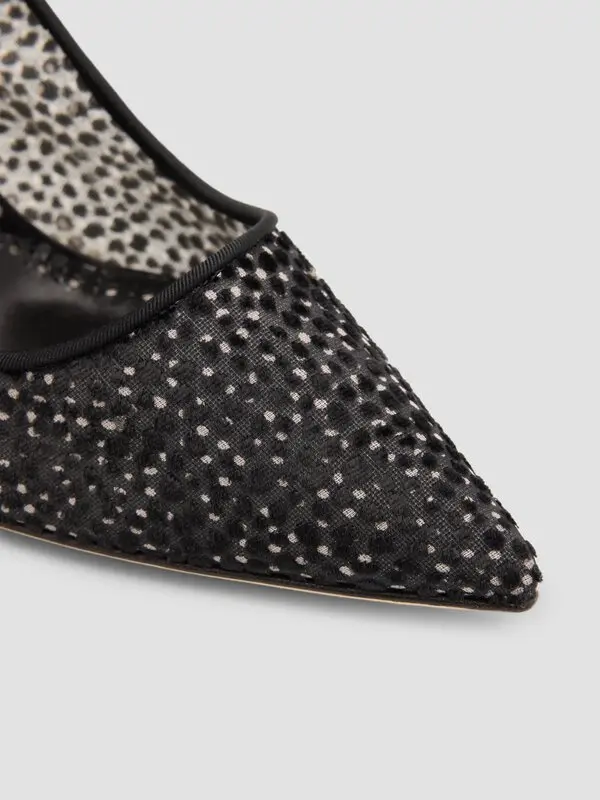 Manolo Blahnik Polka Dot Mesh Stiletto Pumps