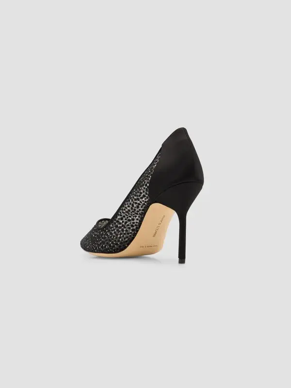 Manolo Blahnik Polka Dot Mesh Stiletto Pumps