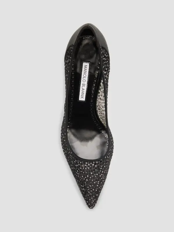 Manolo Blahnik Polka Dot Mesh Stiletto Pumps