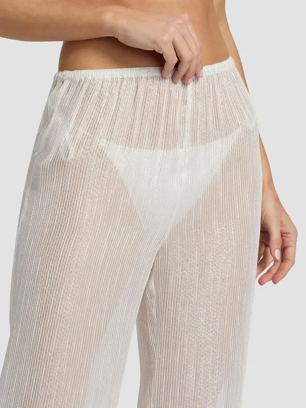 MILLY Celina Pinstriped Sheer Cover-up Pants