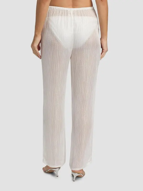 MILLY Celina Pinstriped Sheer Cover-up Pants