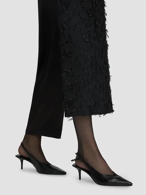 LANVIN Metallic Fringed Wool-blend Midi-skirt