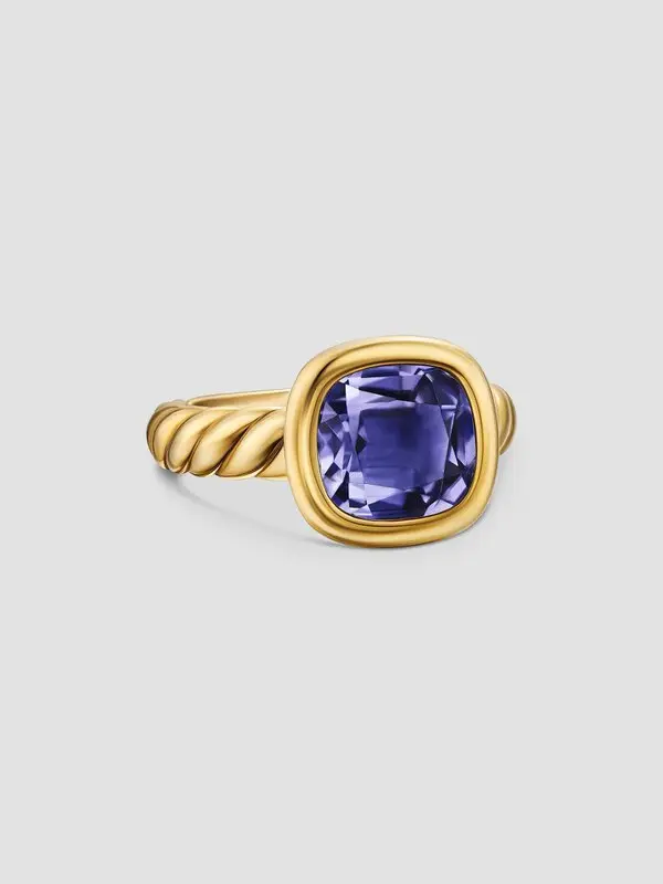 David Yurman Dy Mercer Stone Ring In 18k Yellow Gold - Iolite