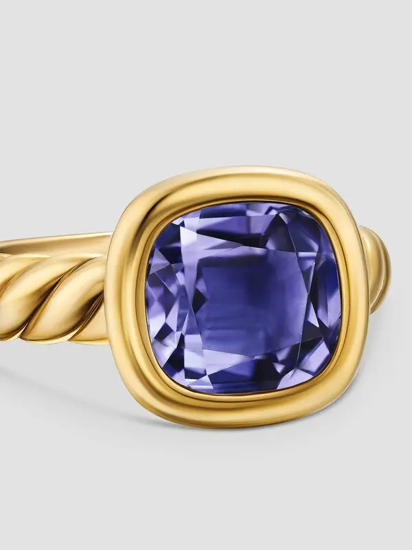 David Yurman Dy Mercer Stone Ring In 18k Yellow Gold - Iolite