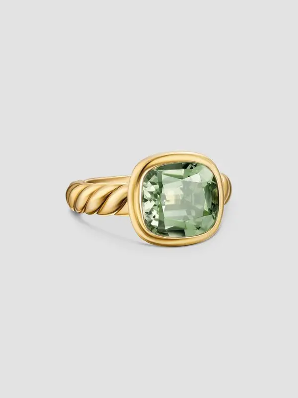 David Yurman Dy Mercer Stone Ring In 18k Yellow Gold - Prasiolite