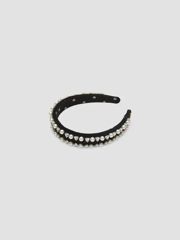 Lele Sadoughi Charlotte Crystal & Imitation Pearl Headband