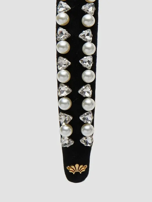 Lele Sadoughi Charlotte Crystal & Imitation Pearl Headband