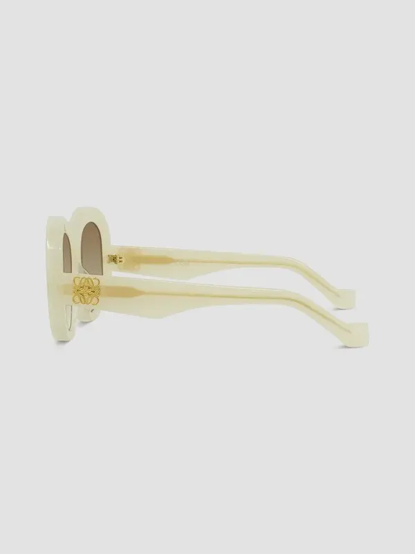 Loewe Anagram 51mm Geometric Sunglasses - White Brown