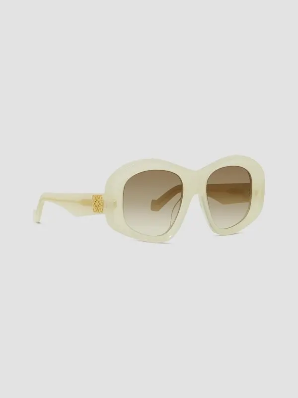 Loewe Anagram 51mm Geometric Sunglasses - White Brown