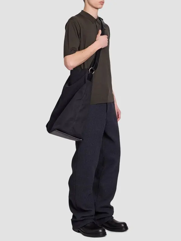 Dries Van Noten Cotton & Leather Tote Bag