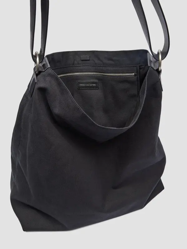 Dries Van Noten Cotton & Leather Tote Bag